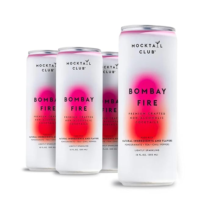 Mocktail Club Bombay Fire Non-Alcoholic Sparkling Craft Cocktail - 4x1 ...